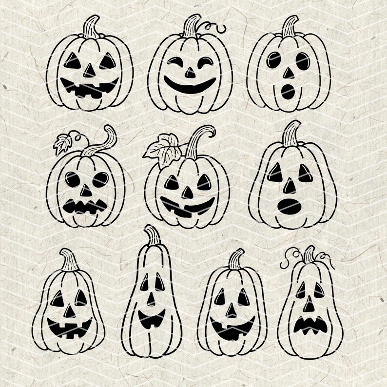 Jack-o-lantern Pumpkin Doodles | Hand Drawn Fall Pumpkin Doodles | PNG ...