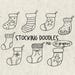 Christmas Stocking Doodles | Hand Drawn Christmas Stocking Doodles ...