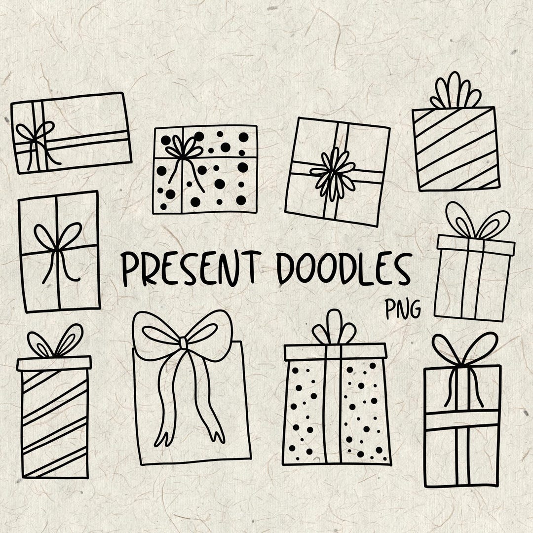 Christmas Present Doodles | Hand Drawn Christmas Doodles | PNG ...