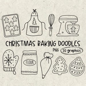 Christmas Baking PNG Doodles | Hand Drawn Christmas Doodles | PNG ...