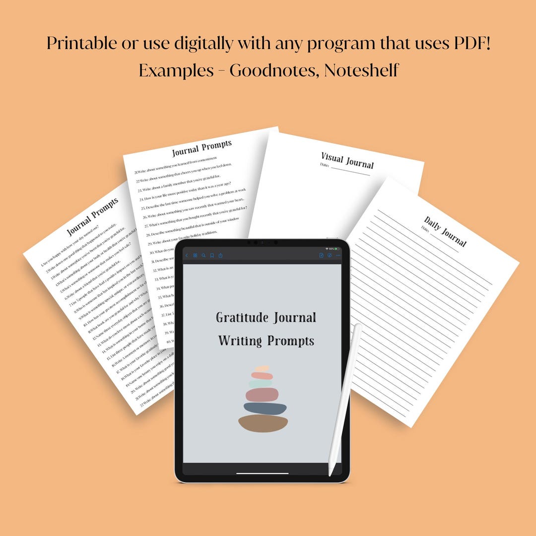 120 Gratitude Journal Prompts, Guided Happiness Positivity Thankful ...