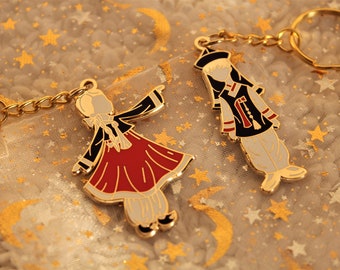 Traditional Korean Mask Keychains, Hahoetal Masks, Hard Enamel Keychain ...