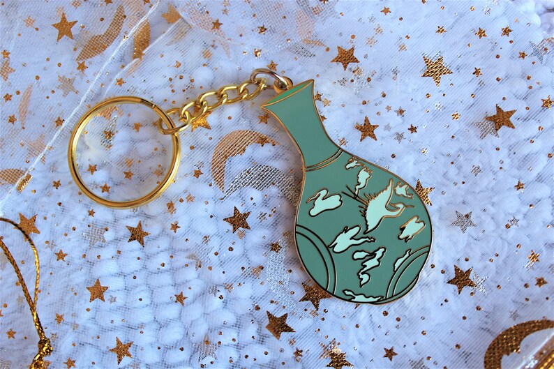 Traditional Korean Ceramics Keychains, Hard Enamel Keychain, Gold ...