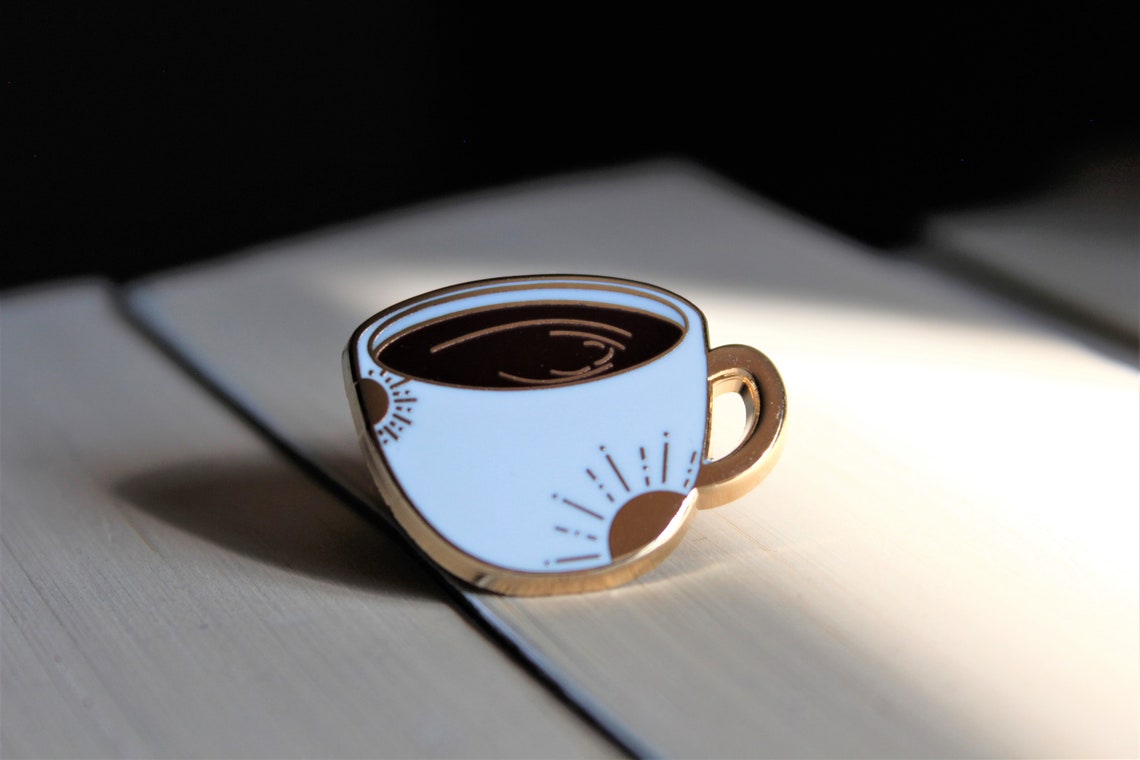 Coffee Mug Pins Enamel Pin Lapel Pin Gold Plated Set | Etsy