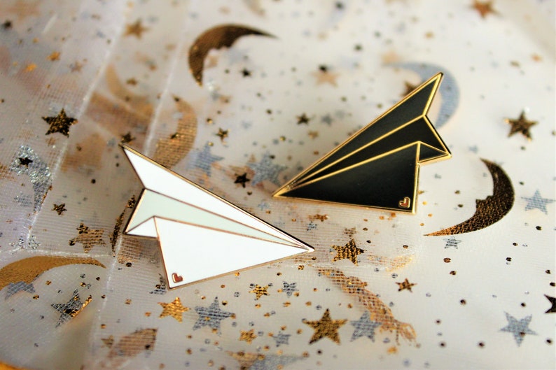 Paper Airplane Pins, Enamel Pin, Lapel Pin, Gold Plated, Set, Gift ...