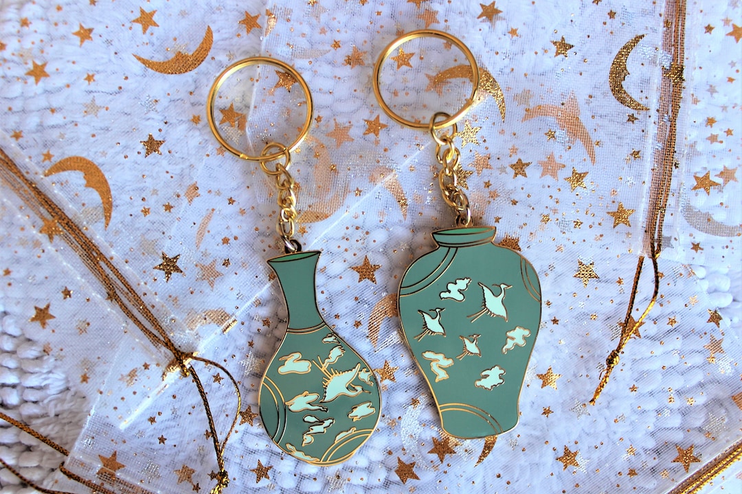 Traditional Korean Ceramics Keychains, Hard Enamel Keychain, Gold ...