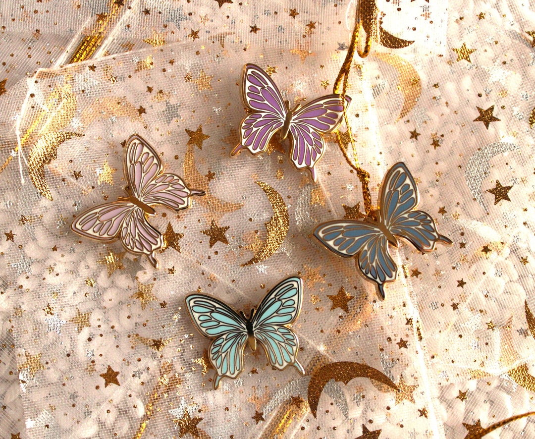 Butterfly Pin, Enamel Pin. Lapel Pin, Gold Plated, Gift - Etsy
