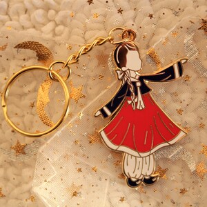 Traditional Korean Hanbok Keychains, Hard Enamel Keychains, Gold Plated ...