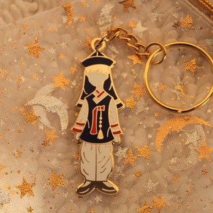 Traditional Korean Hanbok Keychains, Hard Enamel Keychains, Gold Plated ...
