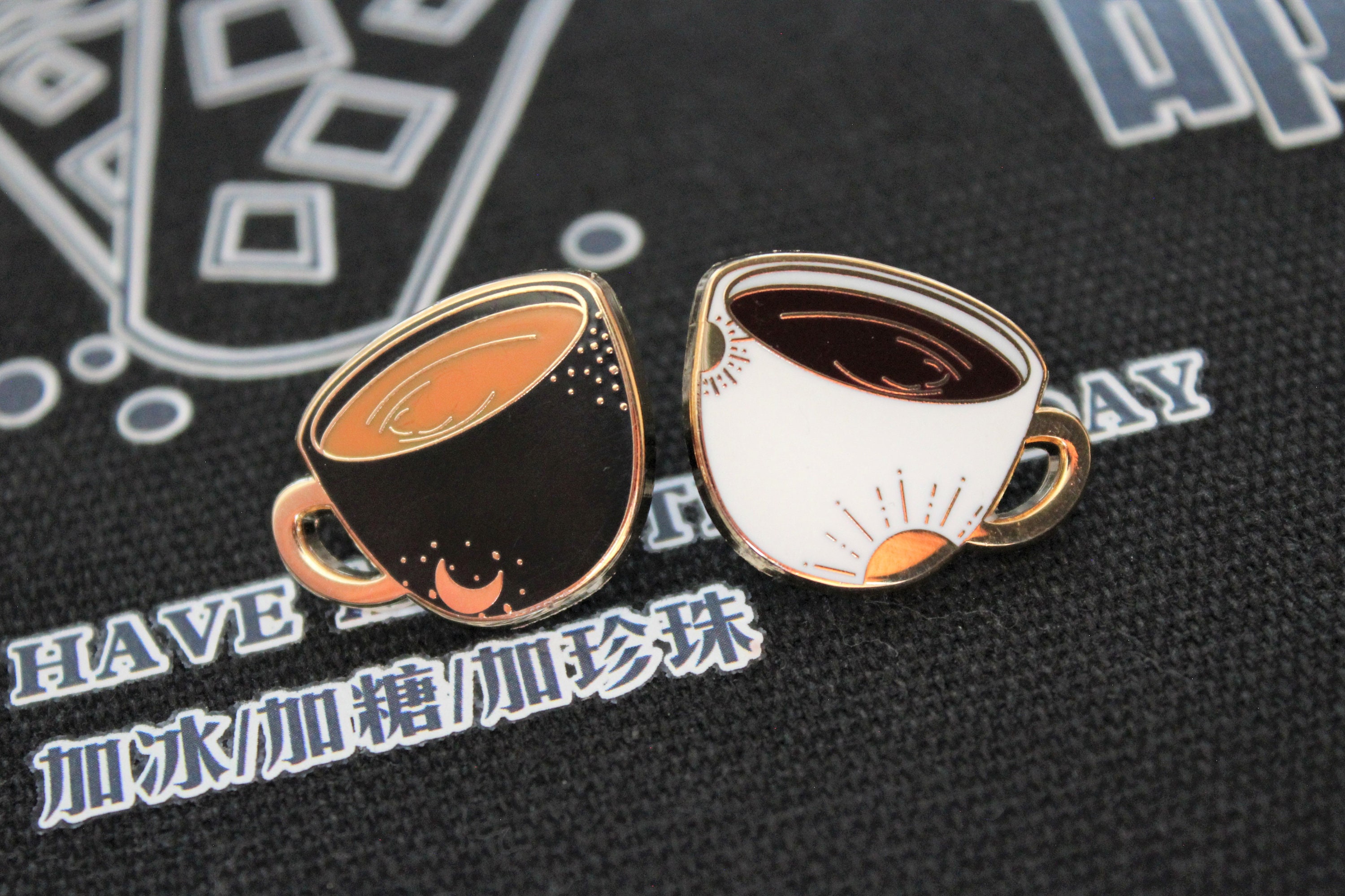 Coffee Mug Pins Enamel Pin Lapel Pin Gold Plated Set | Etsy