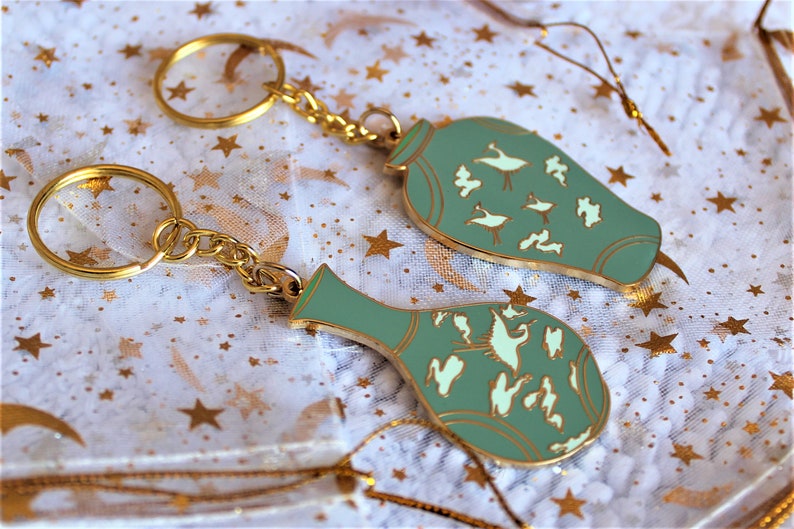 Traditional Korean Ceramics Keychains, Hard Enamel Keychain, Gold ...