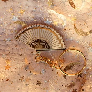 Traditional Fan Keychains, Hard Enamel Keychain, Gold Plated, Gift ...
