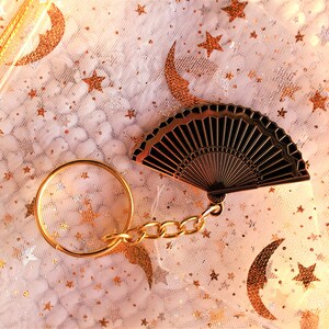 Traditional Fan Keychains, Hard Enamel Keychain, Gold Plated, Gift ...
