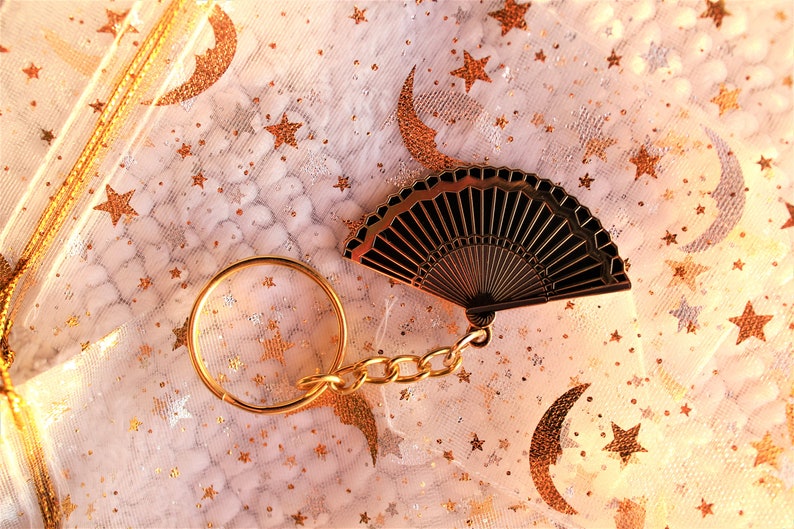 Traditional Fan Keychains Hard Enamel Keychain Gold Plated - Etsy