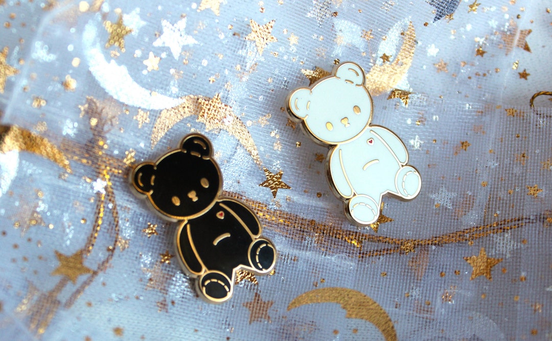 Teddy Bear Pins, Enamel Pin, Lapel Pin, Gold Plated, Gift, Couple ...