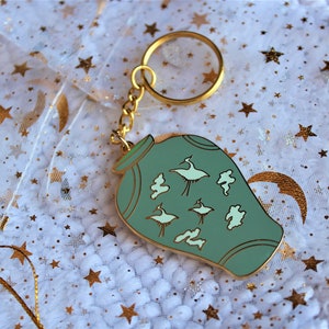 Traditional Korean Ceramics Keychains, Hard Enamel Keychain, Gold ...