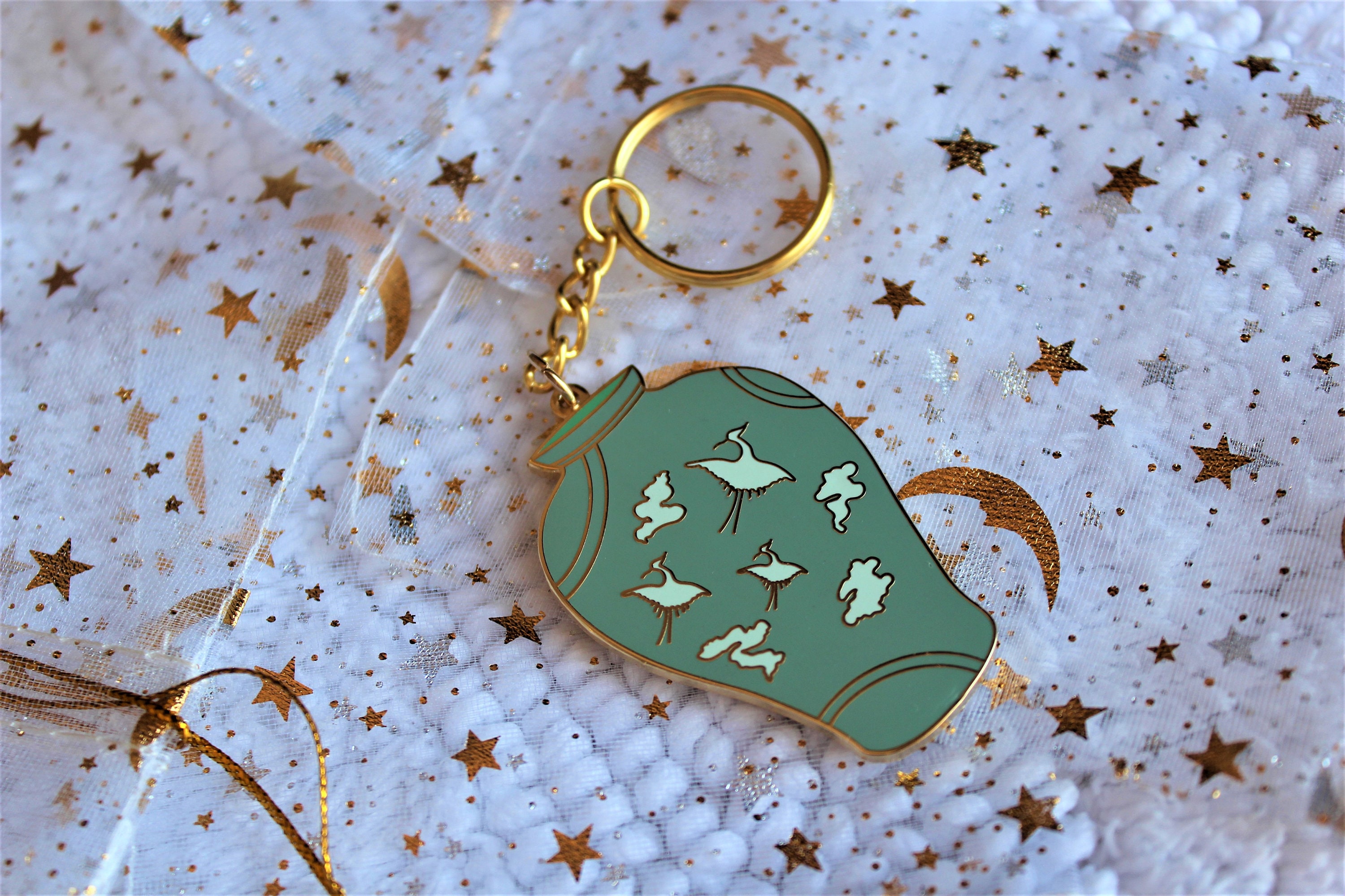 Traditional Korean Ceramics Keychains, Hard Enamel Keychain, Gold ...