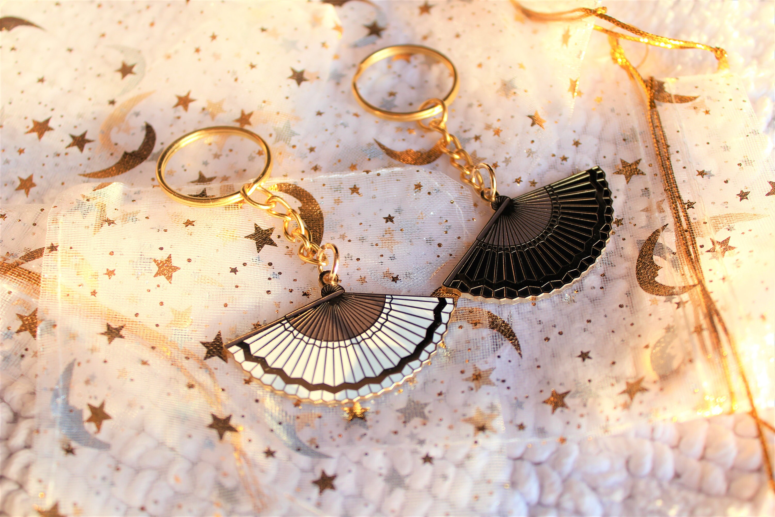 Traditional Fan Keychains Hard Enamel Keychain Gold Plated - Etsy