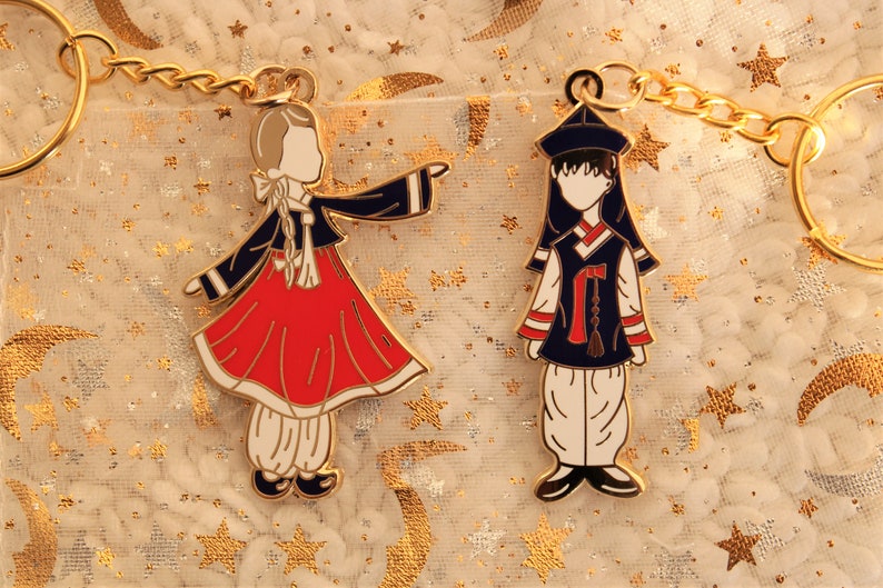 Traditional Korean Hanbok Keychains Hard Enamel Keychains | Etsy