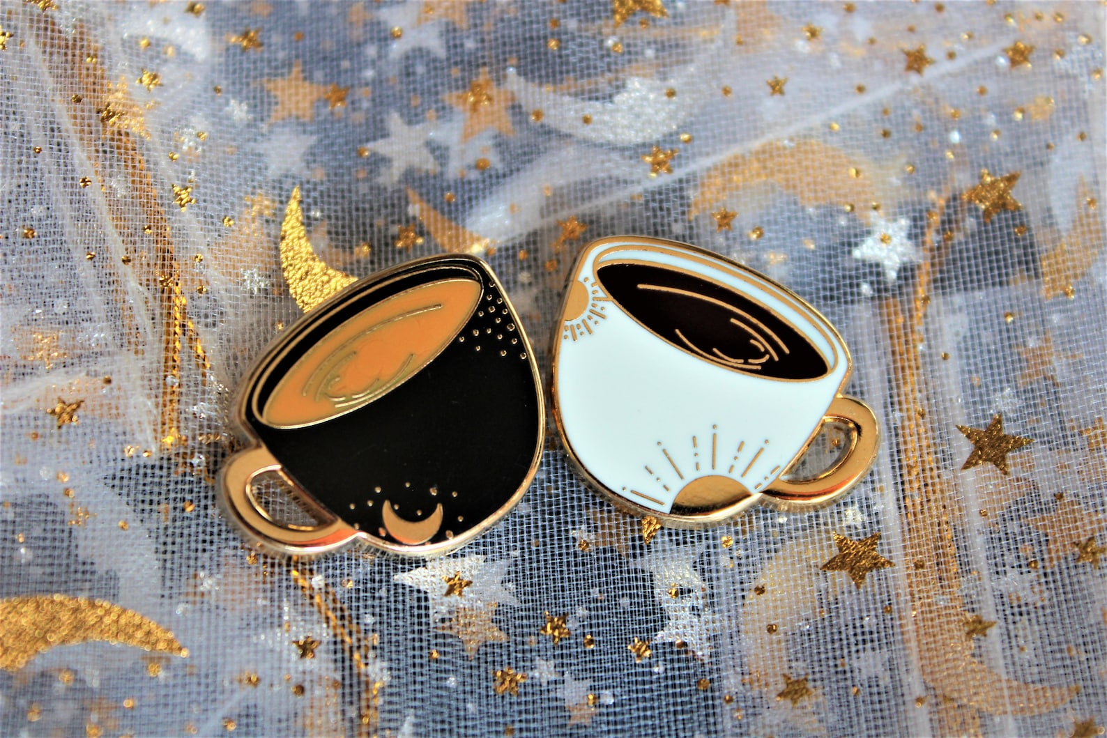 Coffee Mug Pins Enamel Pin Lapel Pin Gold Plated Set | Etsy