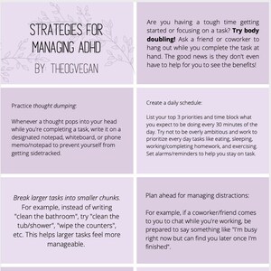 Strategies for Managing ADHD Coping Skills Cards Coping - Etsy
