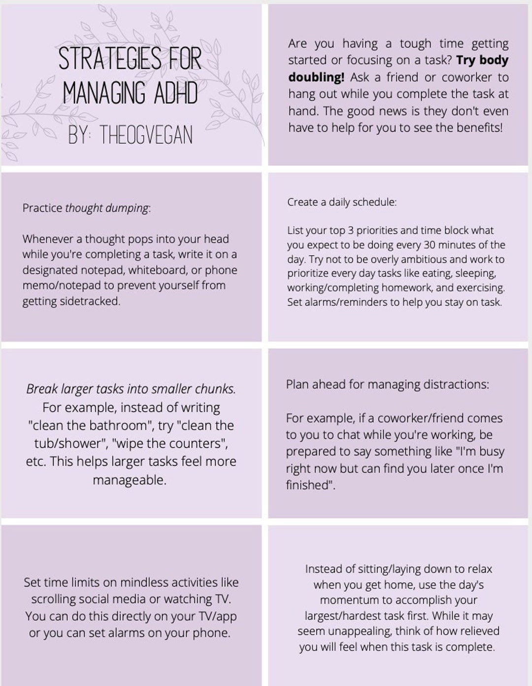 Strategies for Managing ADHD Coping Skills Cards Coping - Etsy