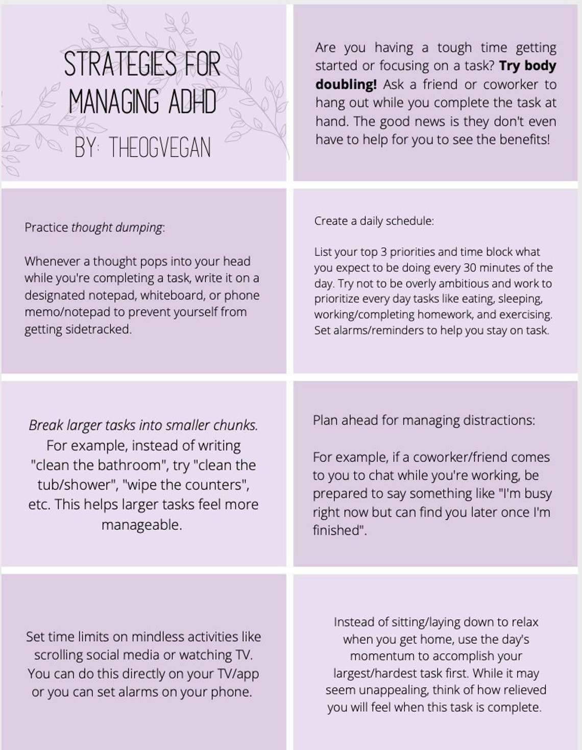 Strategies for Managing ADHD Coping Skills Cards Coping - Etsy