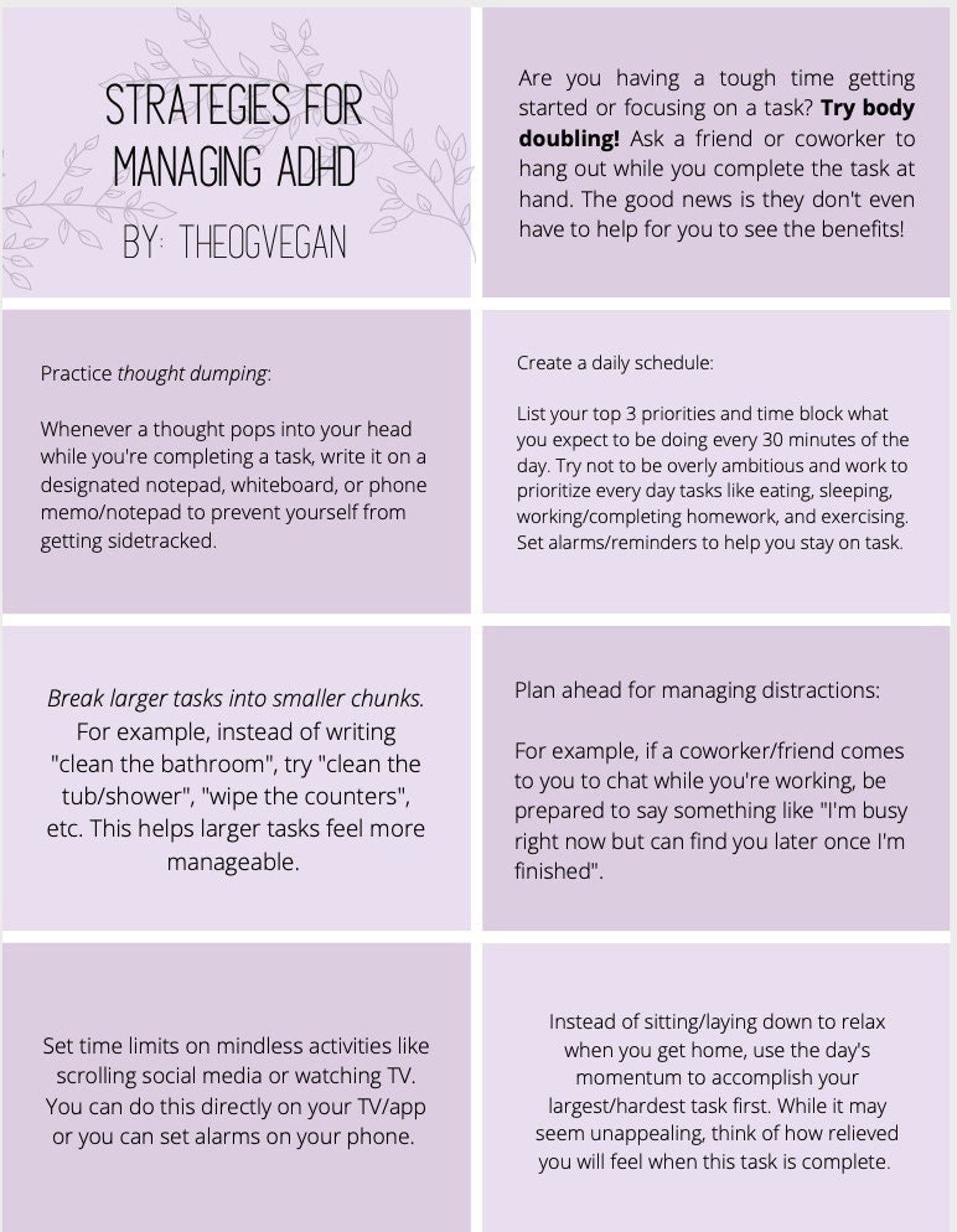 Strategies for Managing ADHD Coping Skills Cards Coping - Etsy