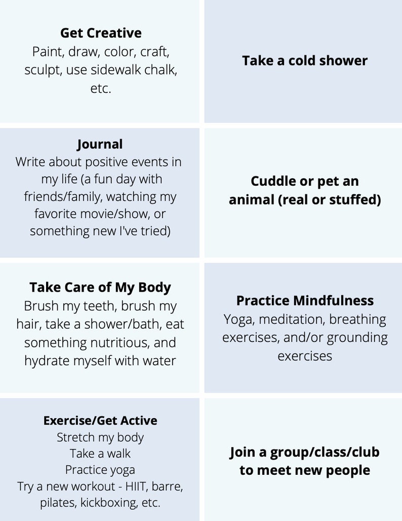 Relief From Depression, Depression Gifts, Coping Skills Cards, Coping ...