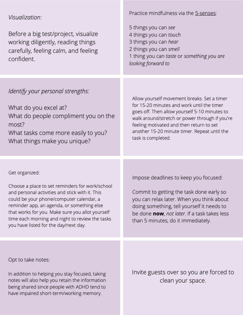 Strategies for Managing ADHD, Coping Skills Cards, Coping Strategies ...