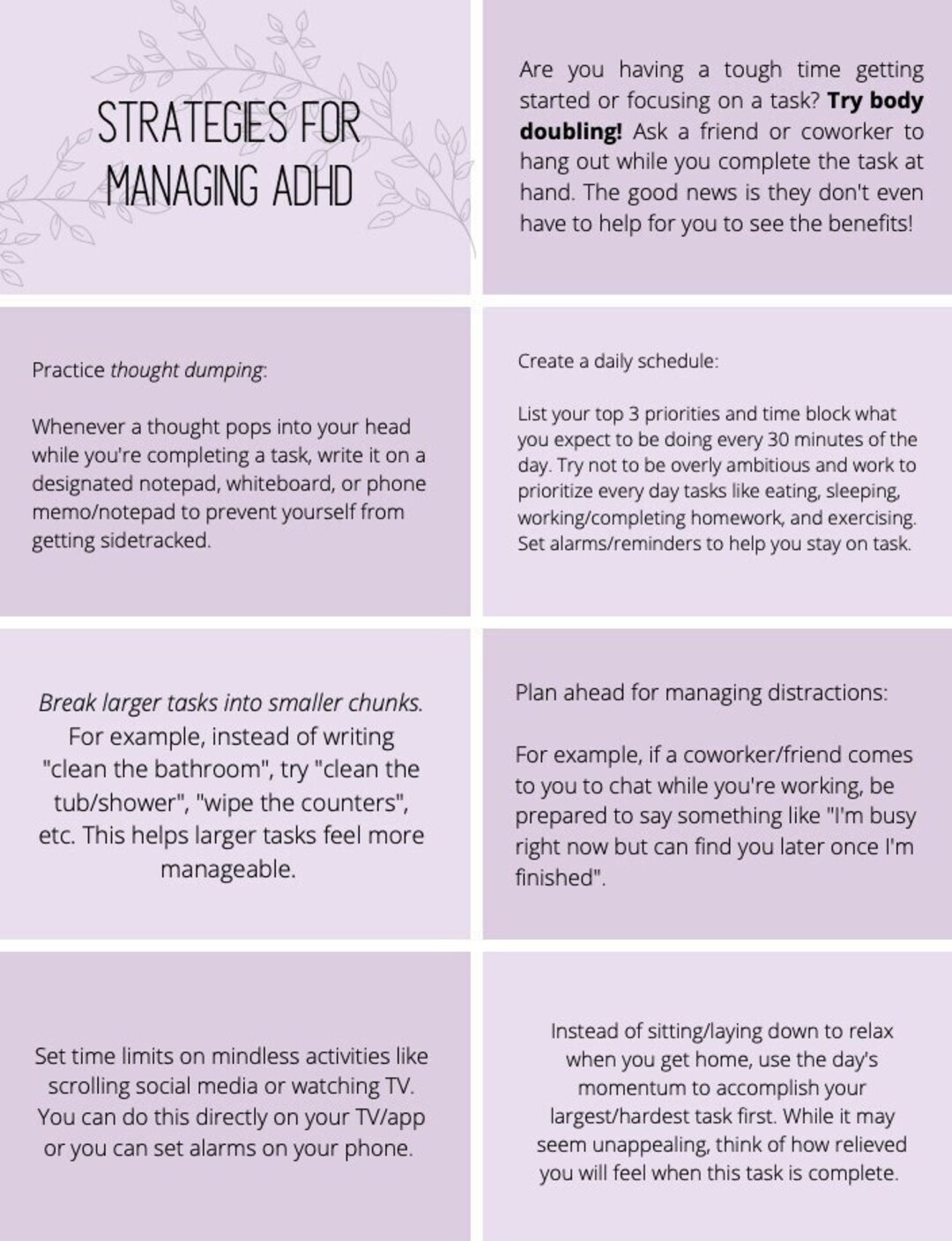 Strategies for Managing ADHD, Coping Skills Cards, Coping Strategies Cards, Coping Mechanism ...