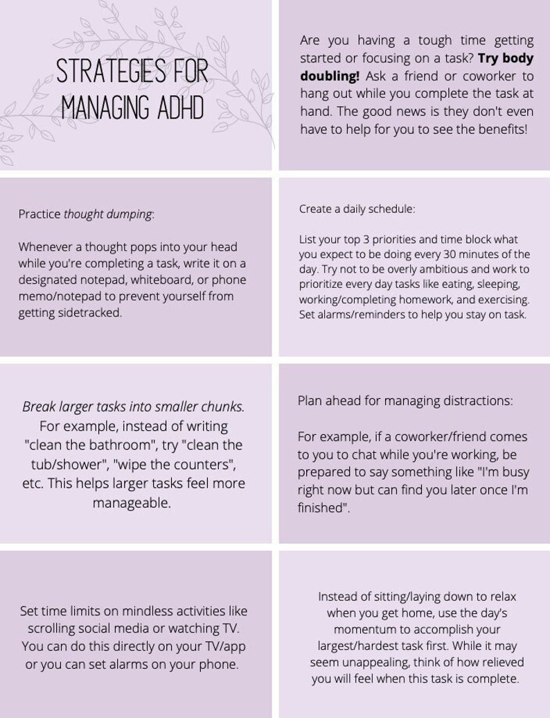 Strategies for Managing ADHD, Coping Skills Cards, Coping Strategies ...