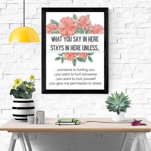 Counseling/therapy Office Confidentiality Poster/sign - Etsy