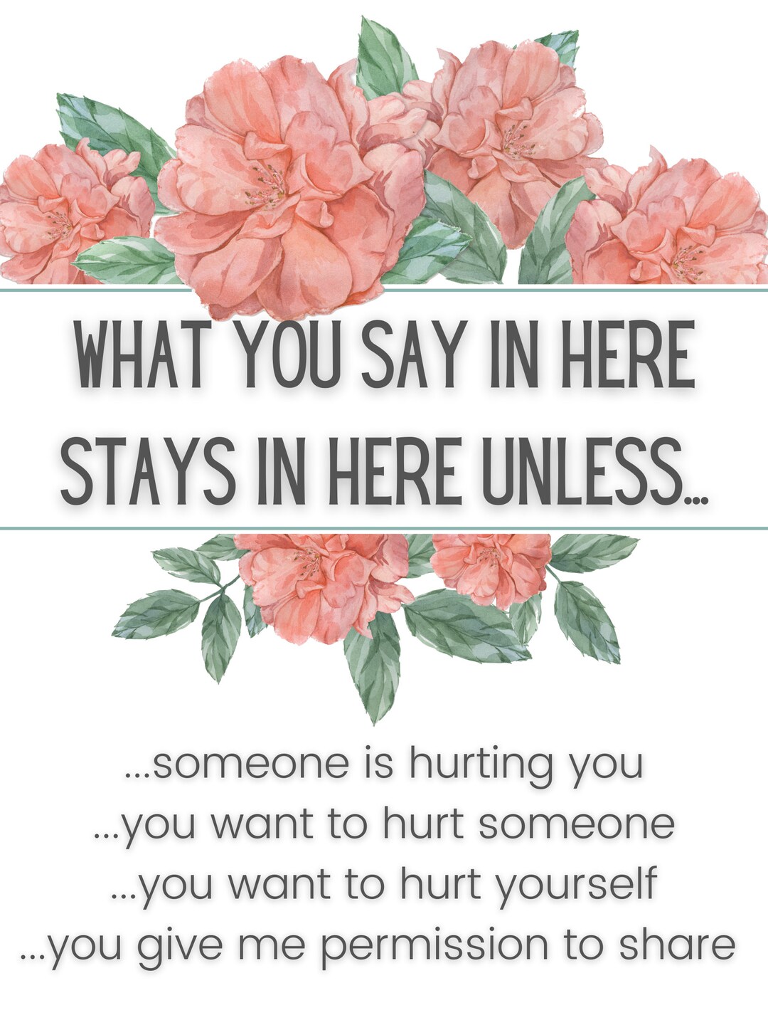 Counseling/therapy Office Confidentiality Poster/sign - Etsy