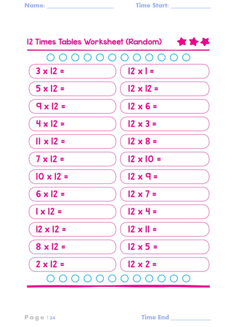 Times Tables Multiplication Practice Bundle Instant Download & - Etsy
