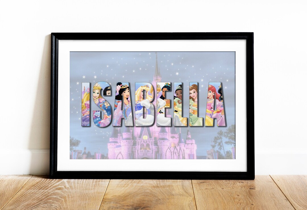 Personalized Disney Princess Theme Name Word Art Christmas Gift for Her ...