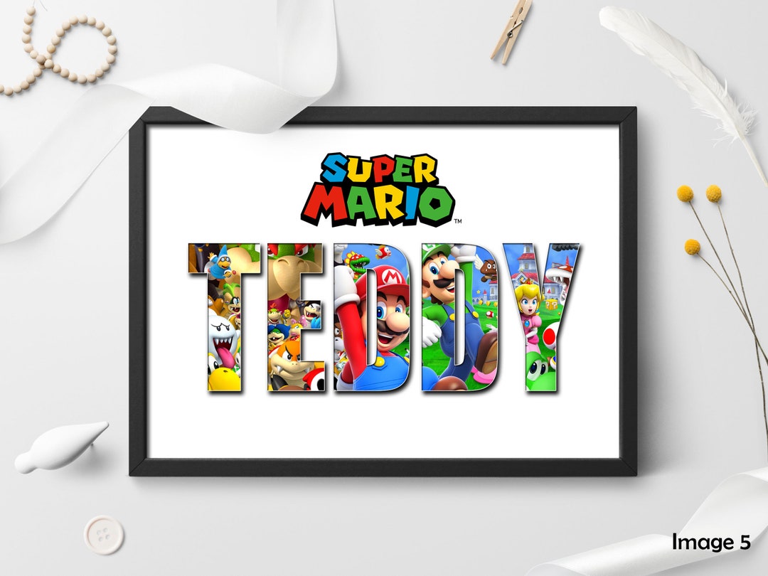 Super Mario Personalized Name Wall Art- Birthday Gift, Wall Decor ...