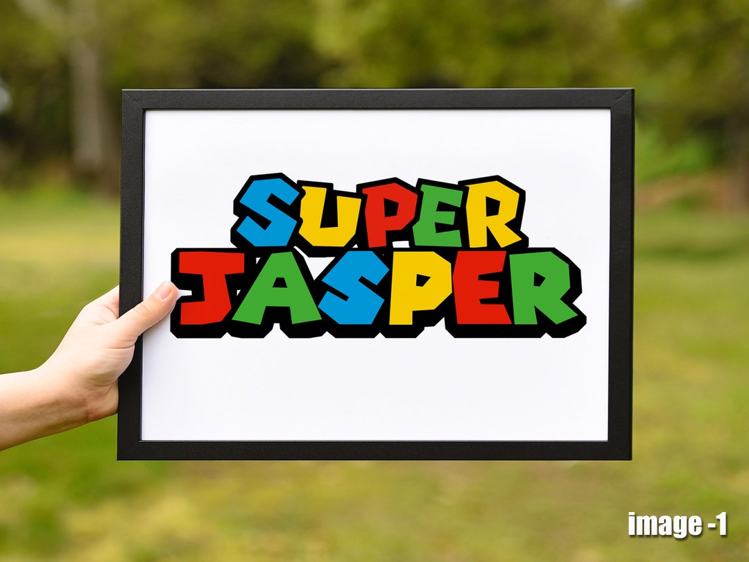 Personalized Super Mario Birthday Poster: Custom Name Logo (digital ...