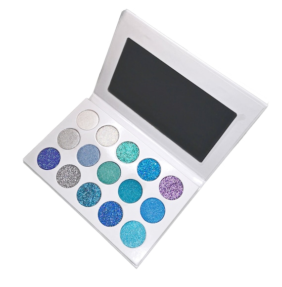 Snow Queen Blue Eyeshadow Palette Matte Shimmer Glitter Pressed Powder Eye Makeup Vegan Cruelty free Etsy UK