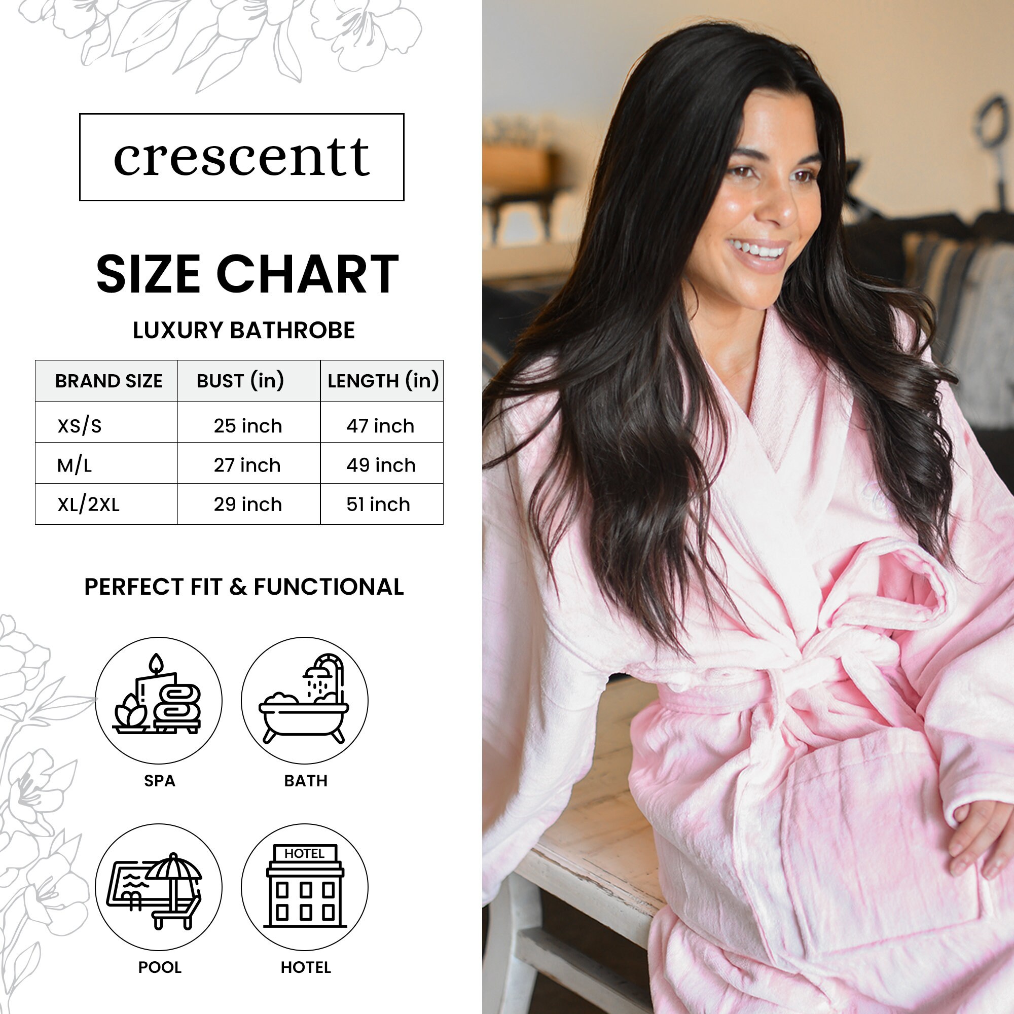 Luxury Bathrobe Terry Cloth Robe - 100% Turkish Cotton Velvet Non ...