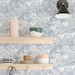 Scallop Shell Pattern Wallpaper - Blue White Gold Sea Shell Peel and ...