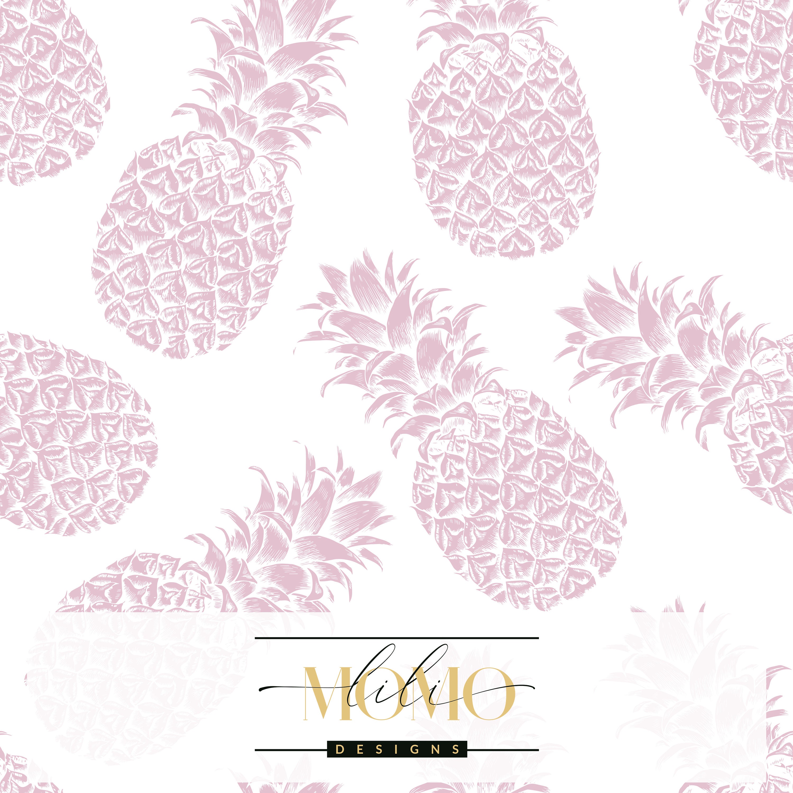 Pink Pineapple Wallpaper Pastel Pink Pineapple Peel and - Etsy