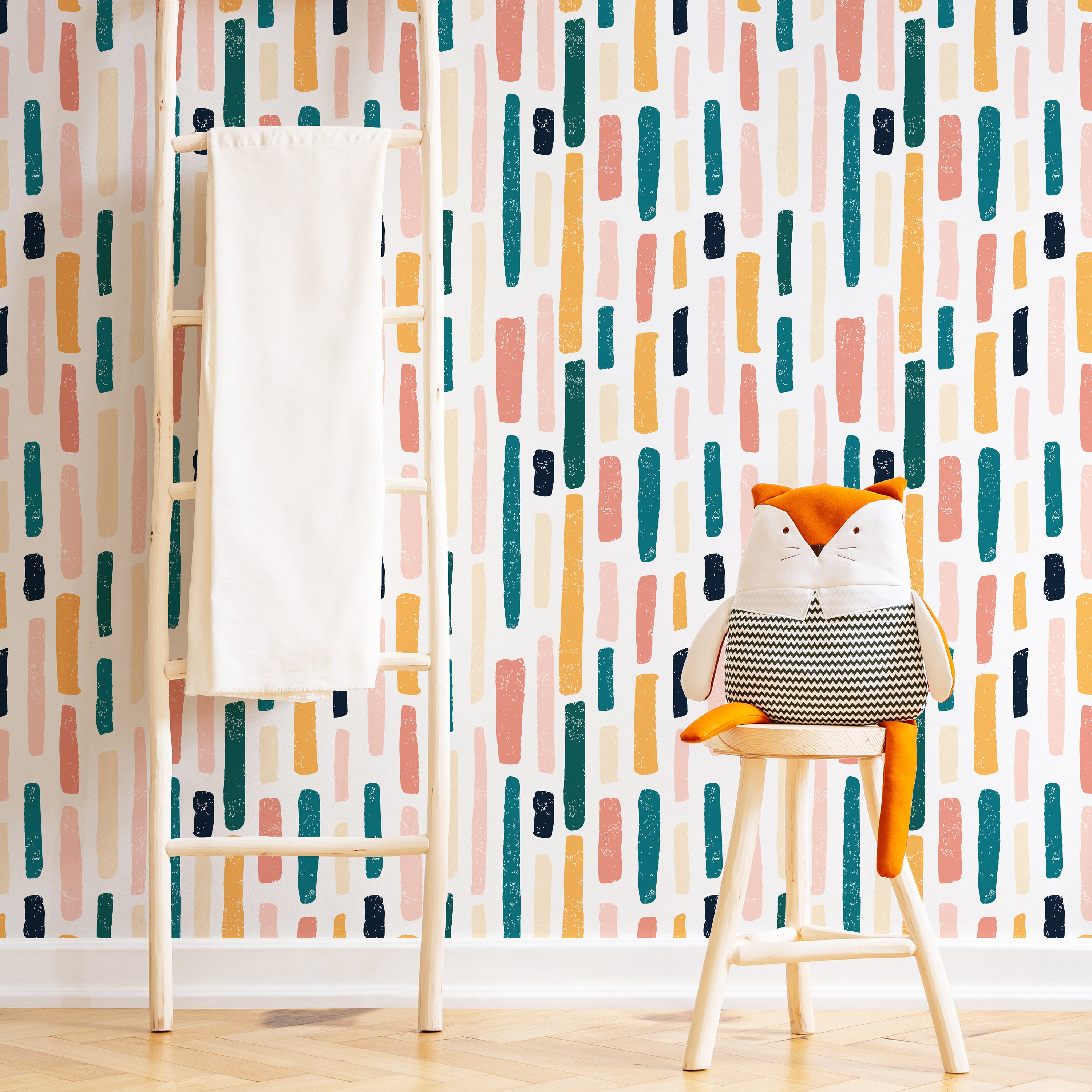 Colorful Brush Strokes Wallpaper Custom Colors Retro Brush - Etsy