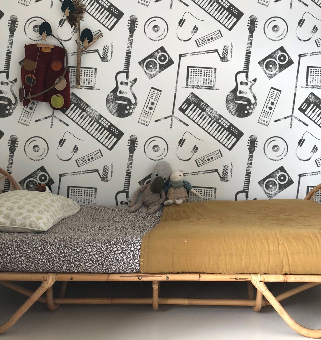 Musical Instruments Wallpaper - Hand Drawn Music Instruments Peel and ...