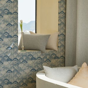 Scallop Shell Pattern Wallpaper - Blue White Gold Sea Shell Peel and ...