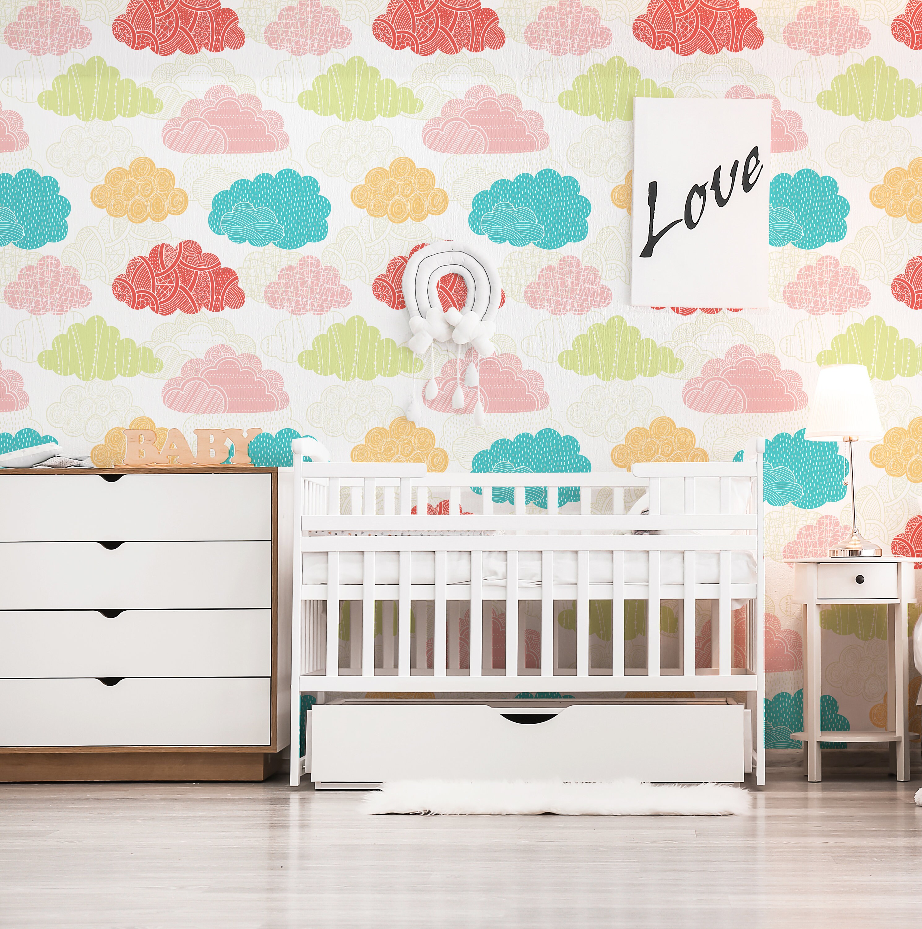 Custom Color Cloud Wallpaper Pattern Unisex Colorful Clouds - Etsy