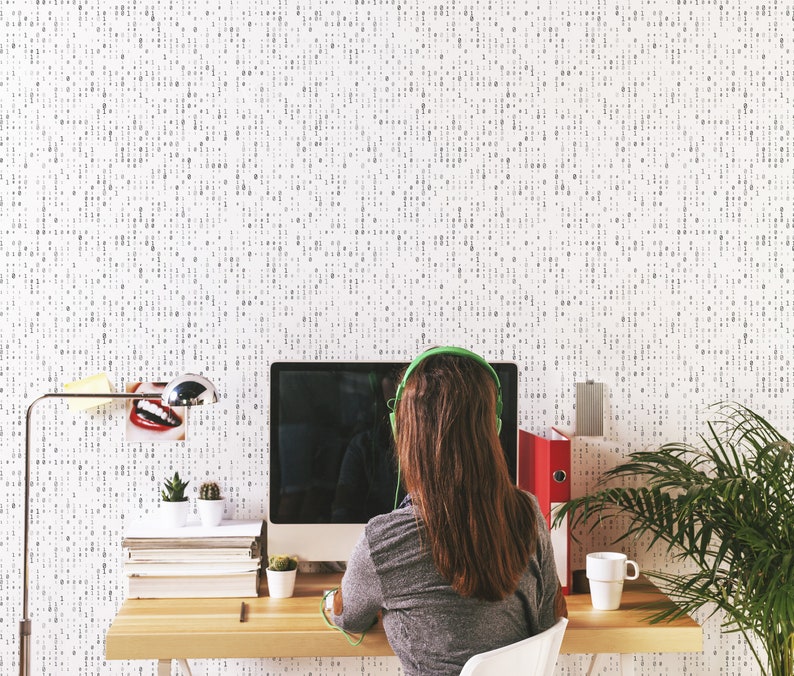 Binary Code Wallpaper Programming and Codding Peel and Stick - Etsy