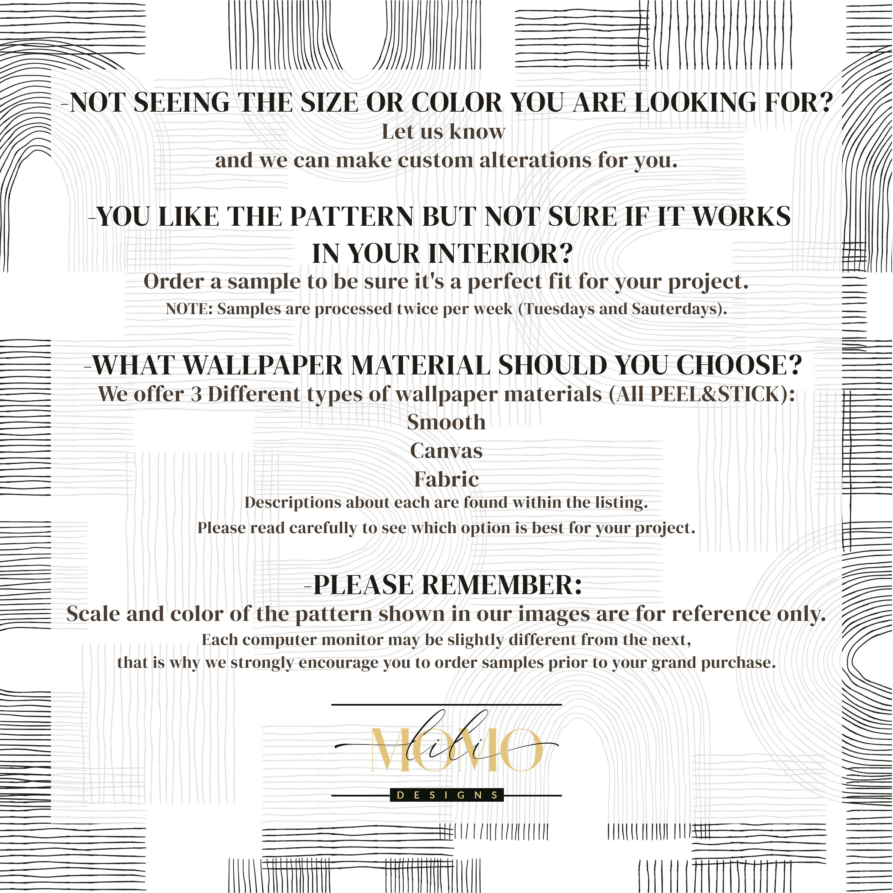 Mid Century Rainbows Wallpaper Gray Line Rainbows Peel and - Etsy