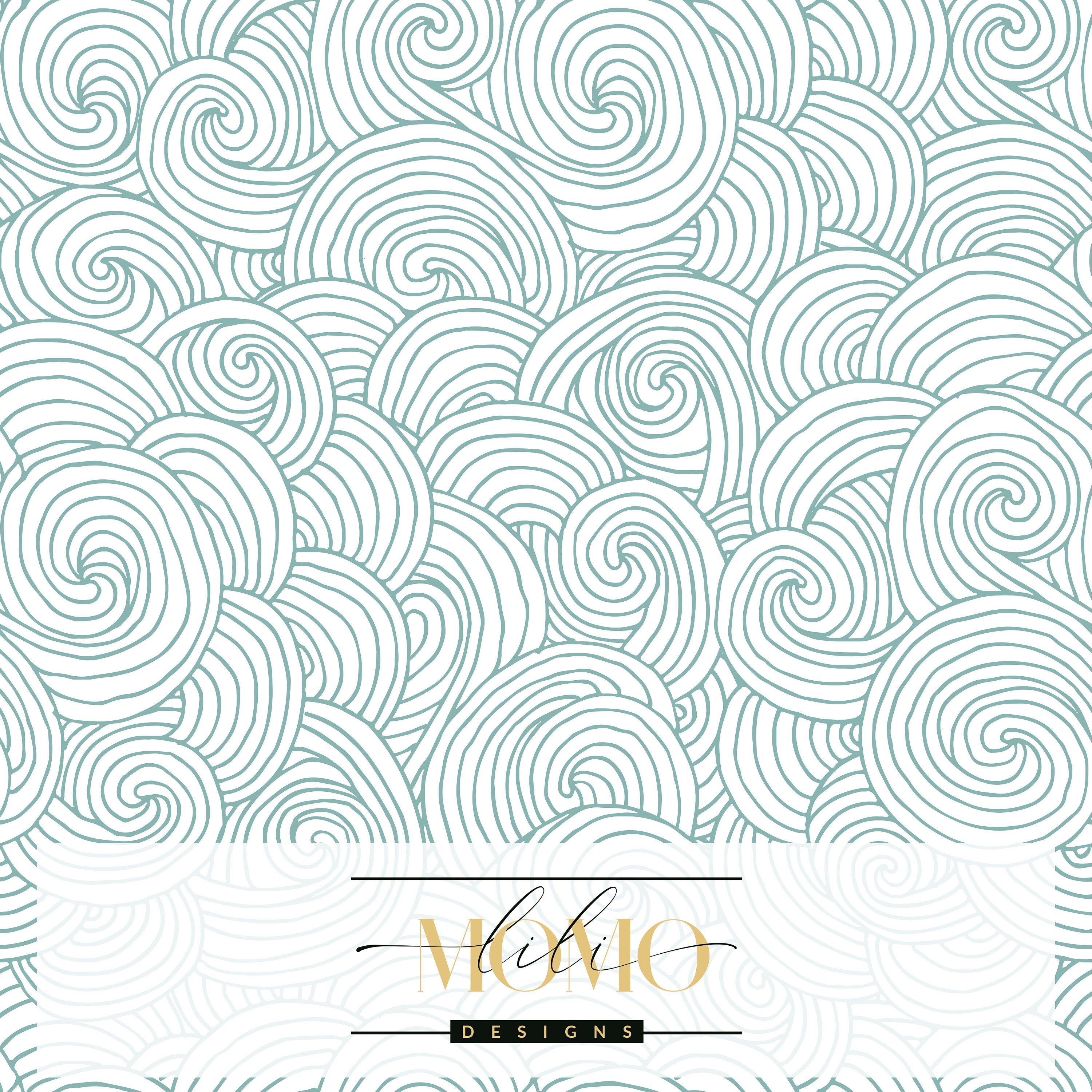 Doodle Ocean Waves Wallpaper Custom Color Waves Peel and - Etsy