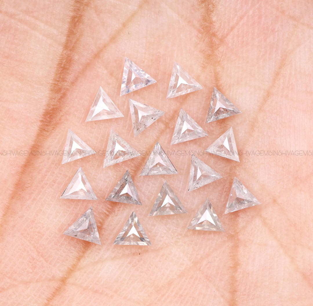 3.0 MM | Salt and Pepper Triangle Cut Diamond | Natural Loose Milky ...
